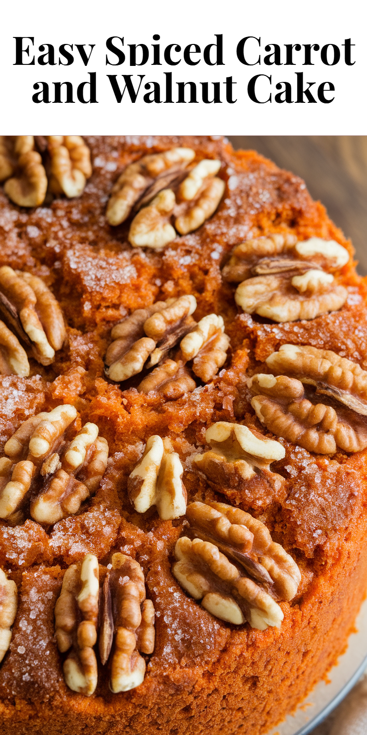Easy Spiced Carrot and Walnut Cake