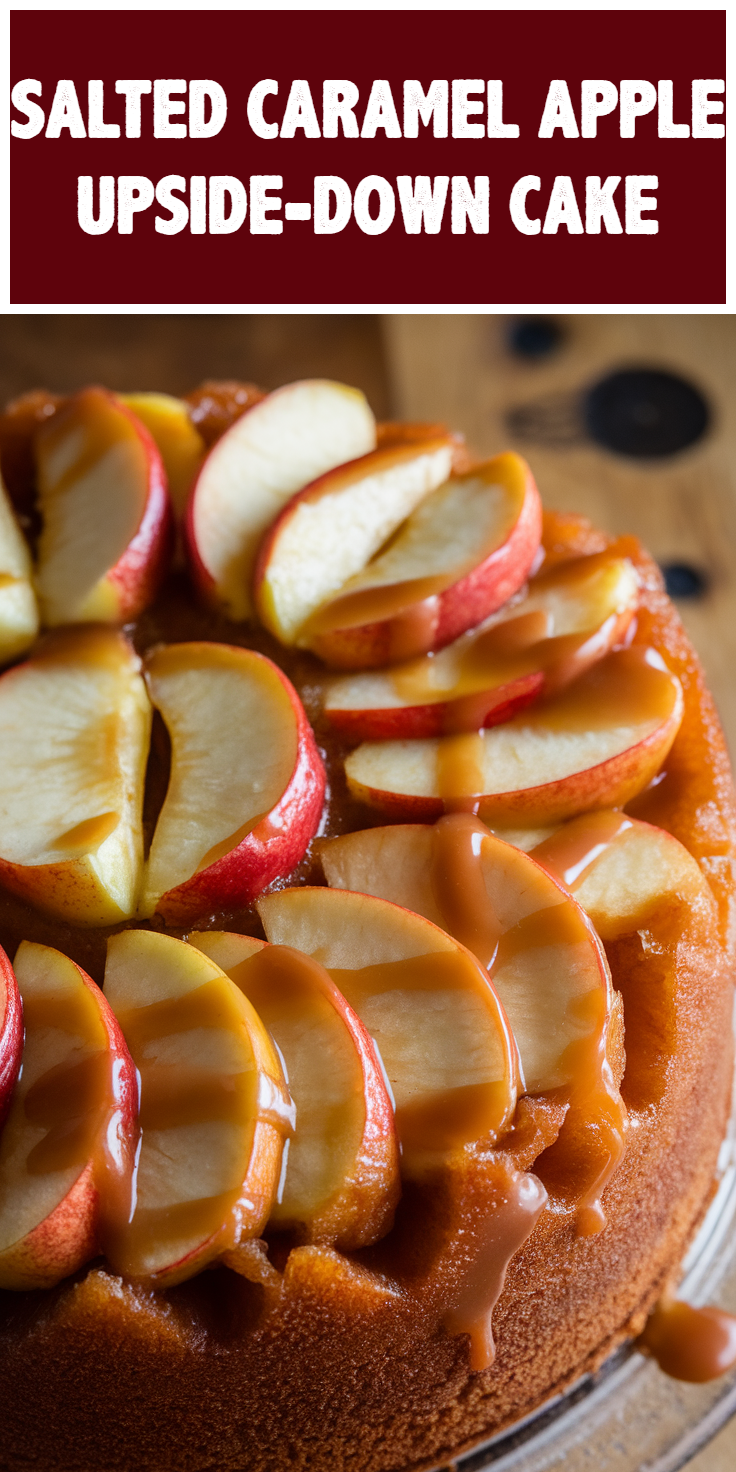 Salted Caramel Apple Upside-Down Cake