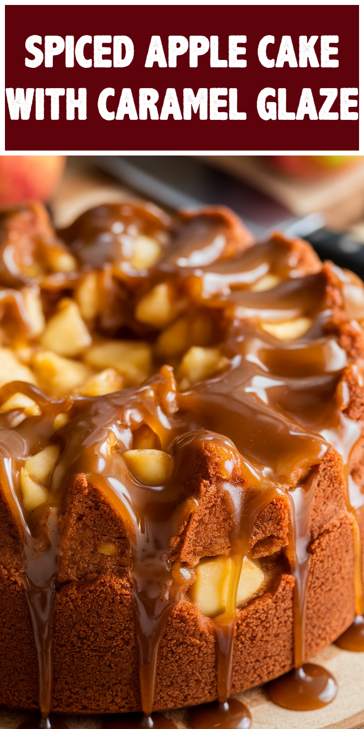 Spiced Apple Cake with Caramel Glaze
