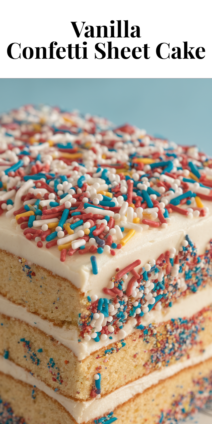 Vanilla Confetti Sheet Cake