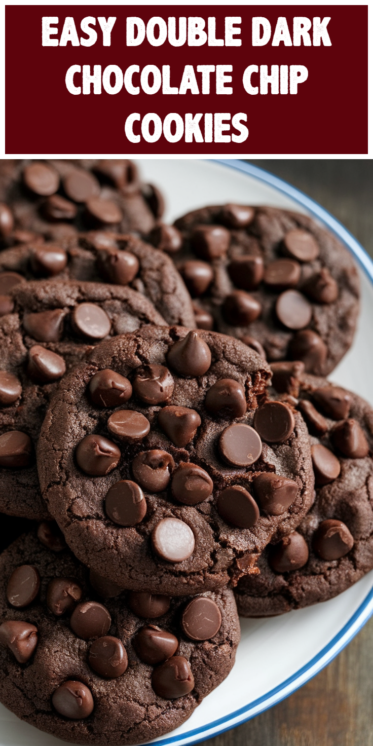 Easy Double Dark Chocolate Chip Cookies