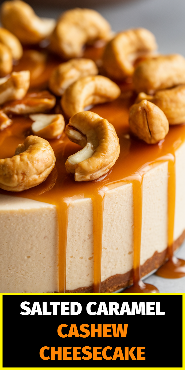 Salted Caramel Cashew Cheesecake